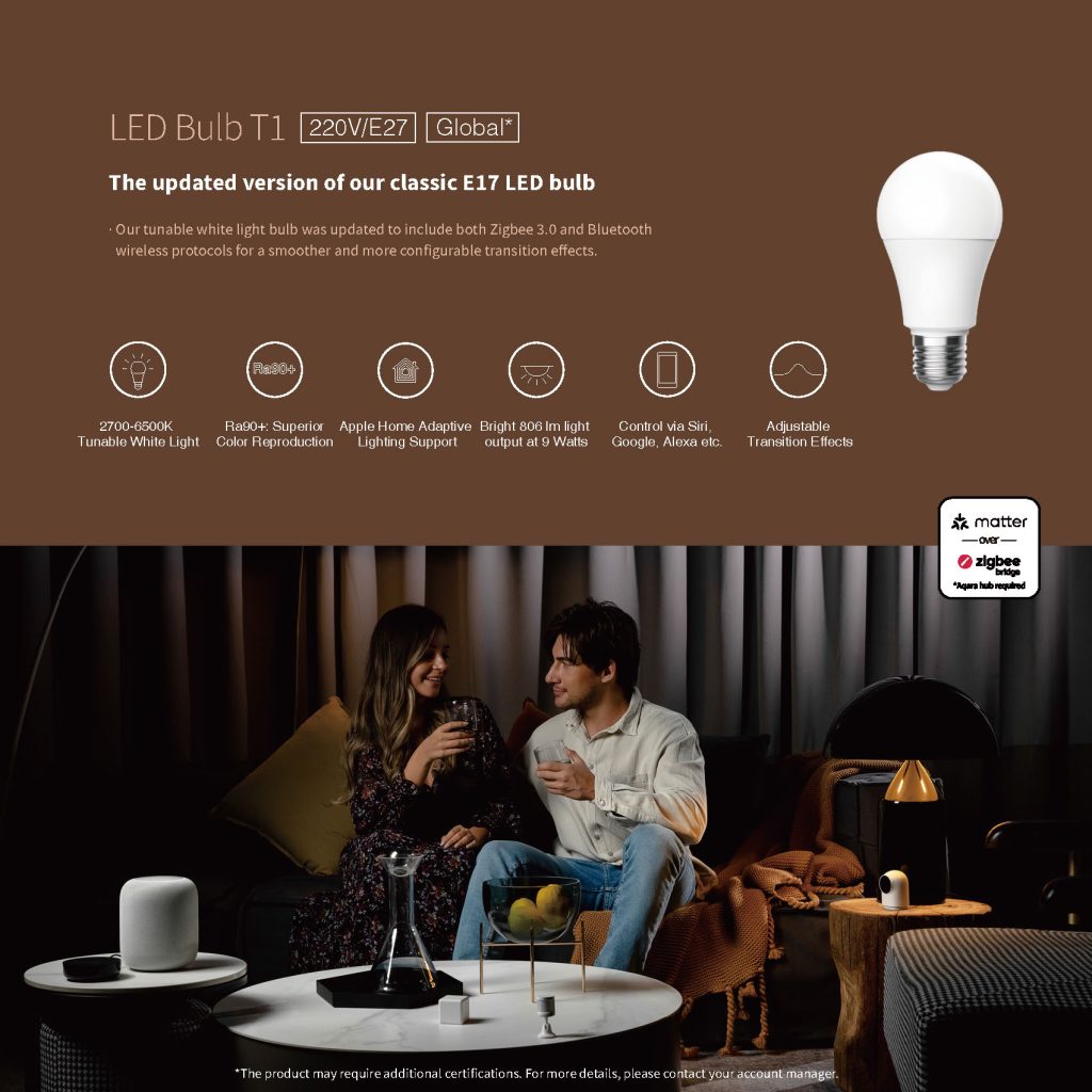 Aqara LED Bulb T1 (Tunable White) - Aqara Singapore – Smart Homes